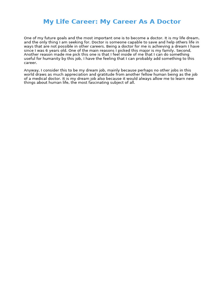 My Life Career | PDF