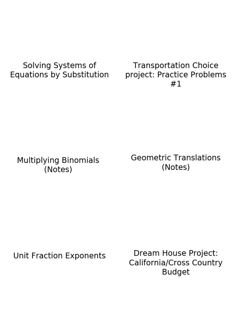 Solving Systems of Equations by Substitution Transportation Choice ...