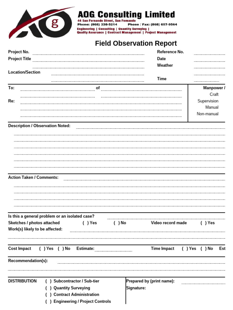 Field Observation Report | PDF
