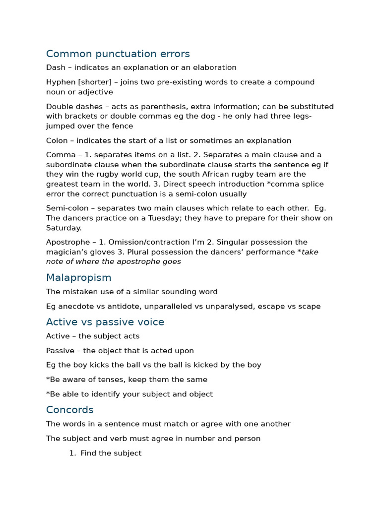 Common Punctuation Errors | PDF | Language Arts & Discipline