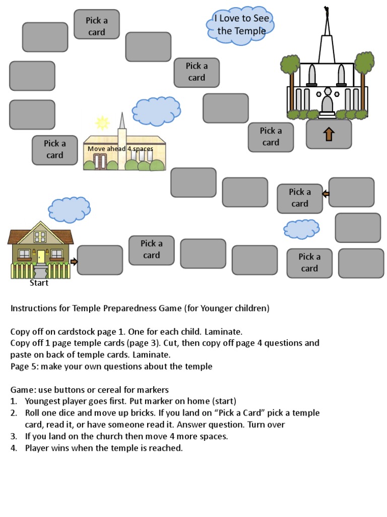 Temple Preparedness Game for Kids | PDF | Self-Improvement