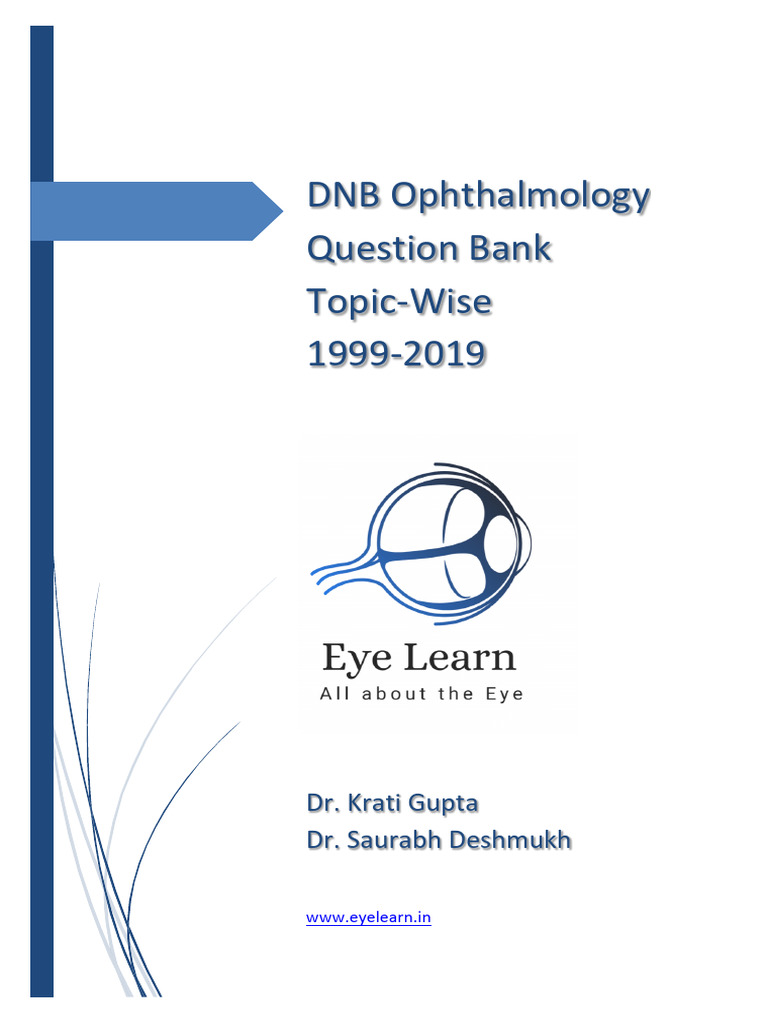 DNB Ophthalmology Question Book | PDF | Cornea | Contact Lens