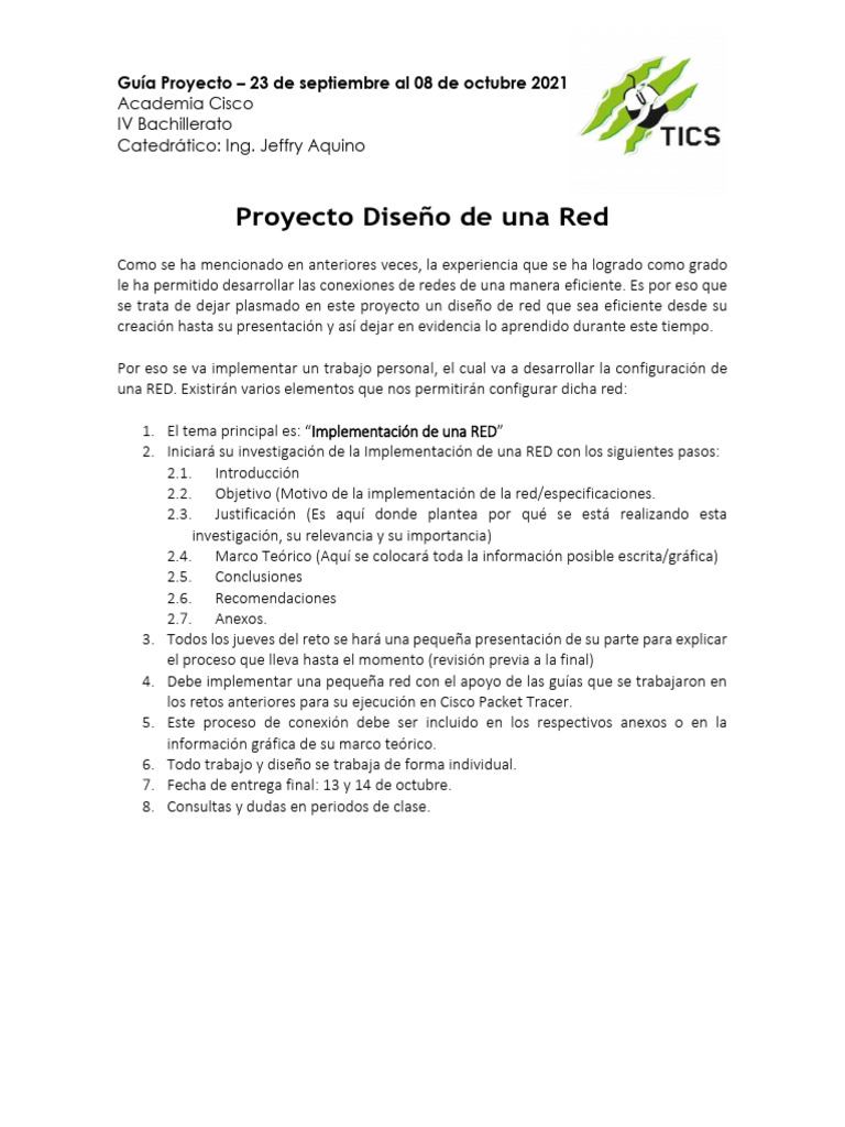 Guía Proyecto IV (2021) | PDF