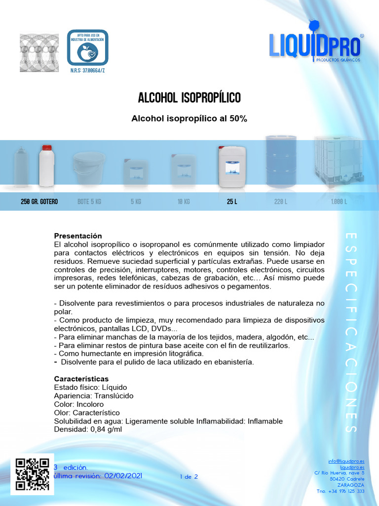 Alcohol Isopropilico | PDF