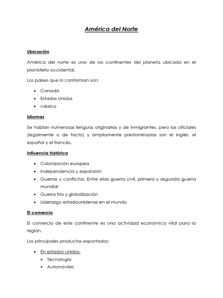 América Del Norte | PDF | América del Norte | Américas