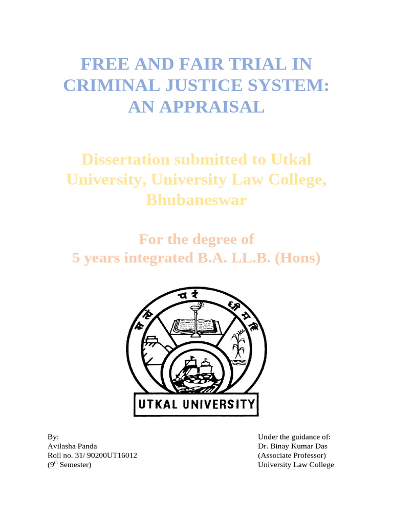 Dissertation | PDF | Prejudice (Legal Term) | Prosecutor