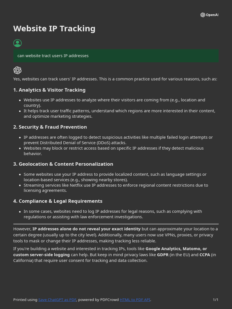 Website IP Tracking | PDF | Business | Computers