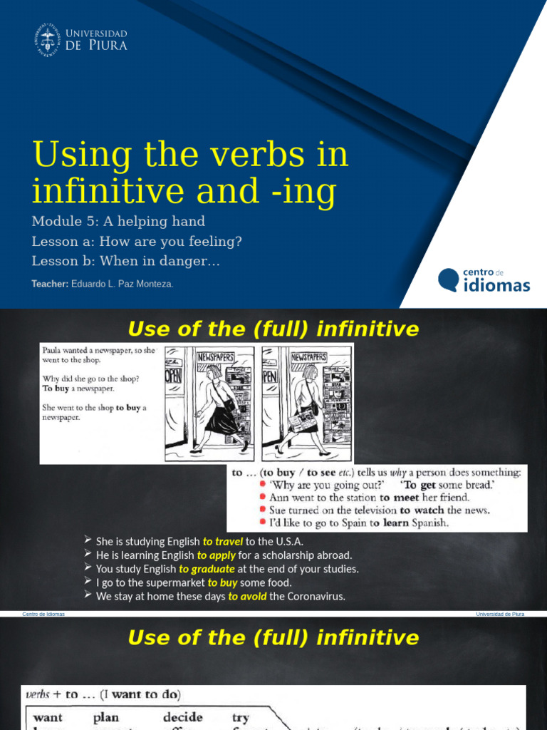Using The Verbs in Infinitive and - Ing | PDF | Semantic Units ...