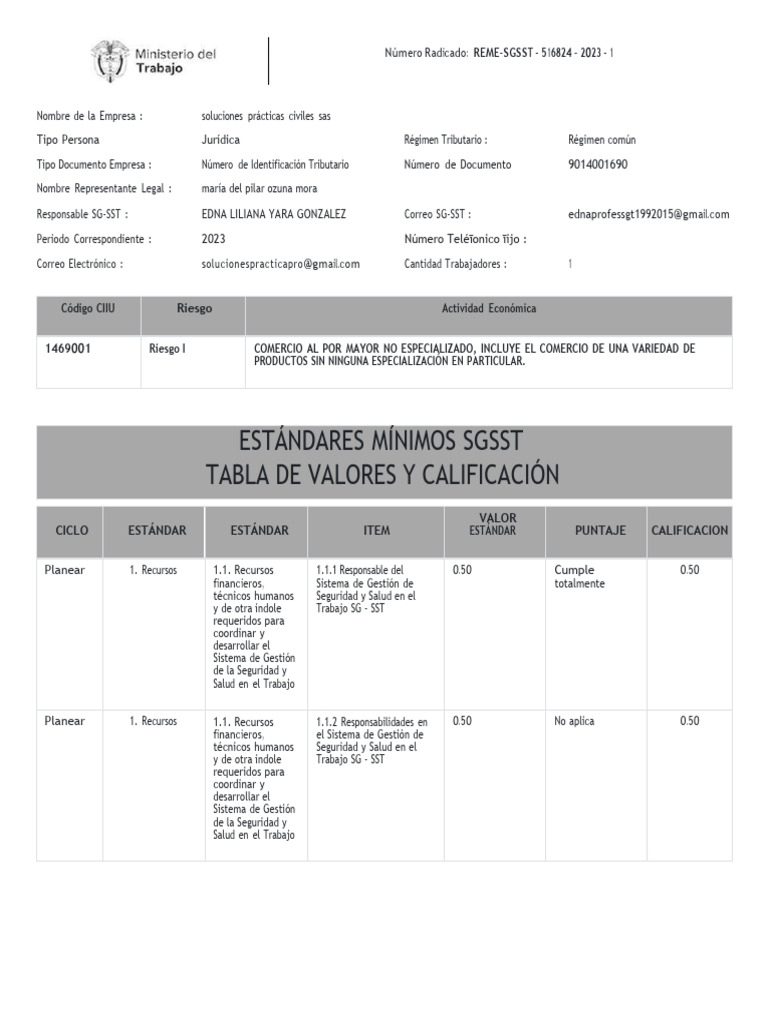 Evaluación SGSST Soluciones Prácticas | PDF | Ciencias de la Salud ...