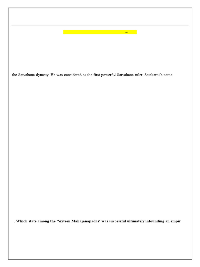 Ancient Indian History (Preliminary PYQ) 2023-2000 | PDF