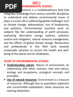 BCA 1ST END SEM Unit 1 EVS | PDF | Sustainability | Earth Sciences