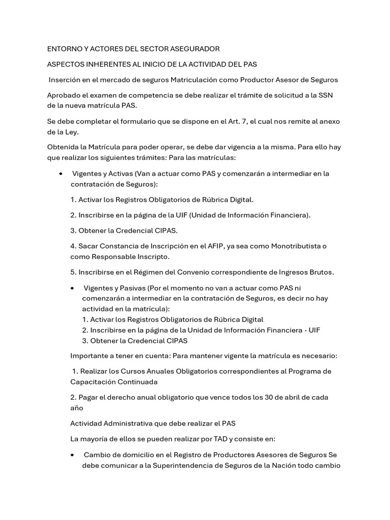 Entorno y Actores Del Sector Asegurador | PDF | Seguro | Reaseguro