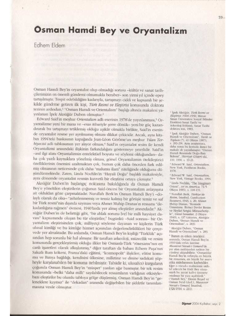 Osman Hamdi Bey Ve Oryantalizm | PDF