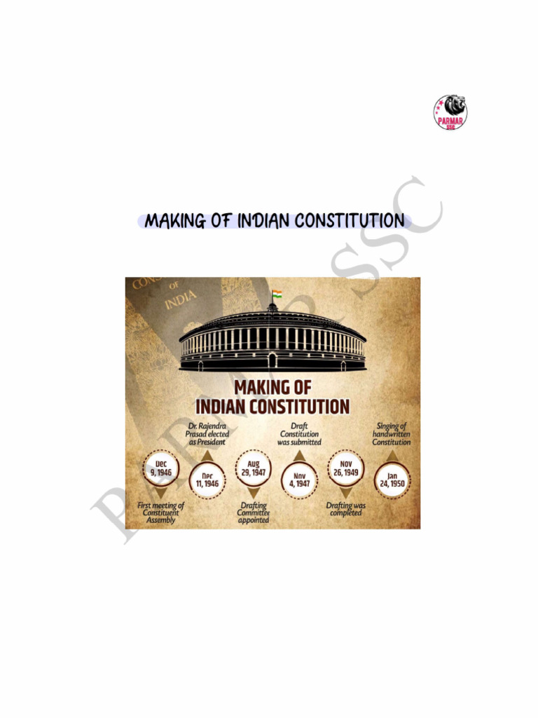 1 Making of Indian Constitution Notes | PDF