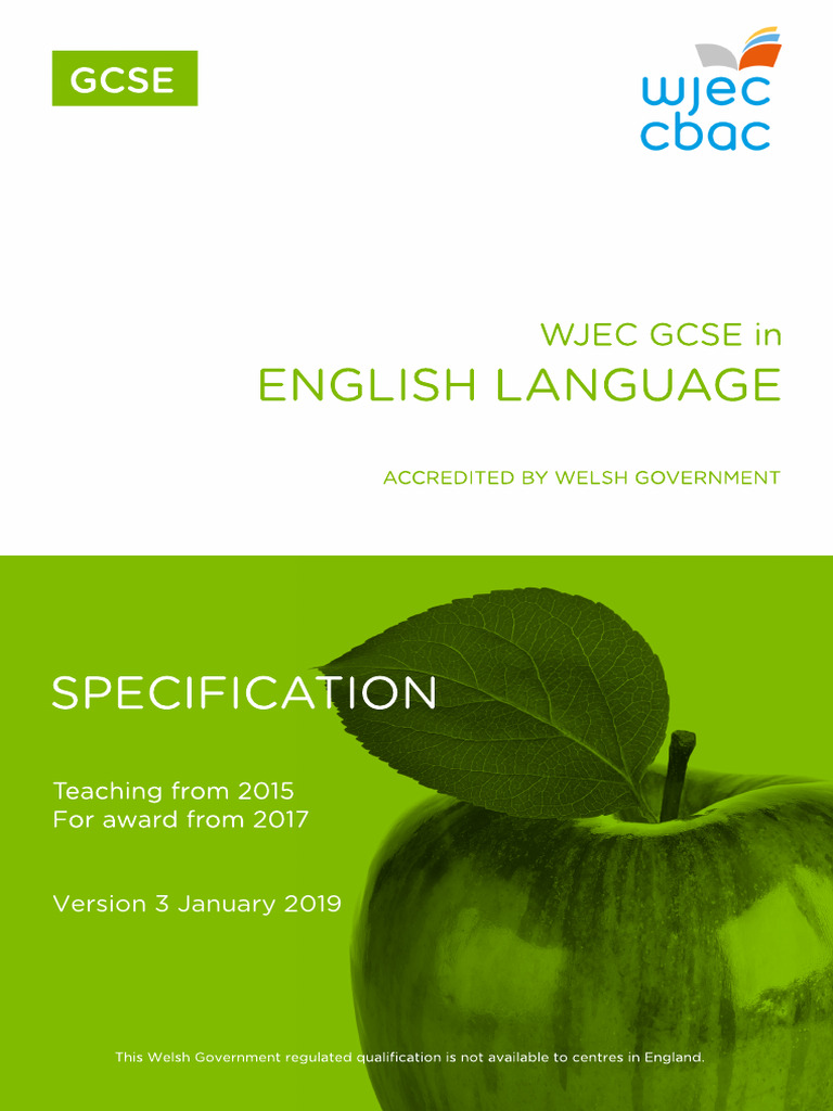 Wjec Gcse English Language Specification 2015 24-10-14 Branded | PDF ...