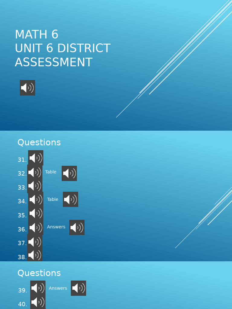 Math 6 Unit 6 District Assessment | PDF