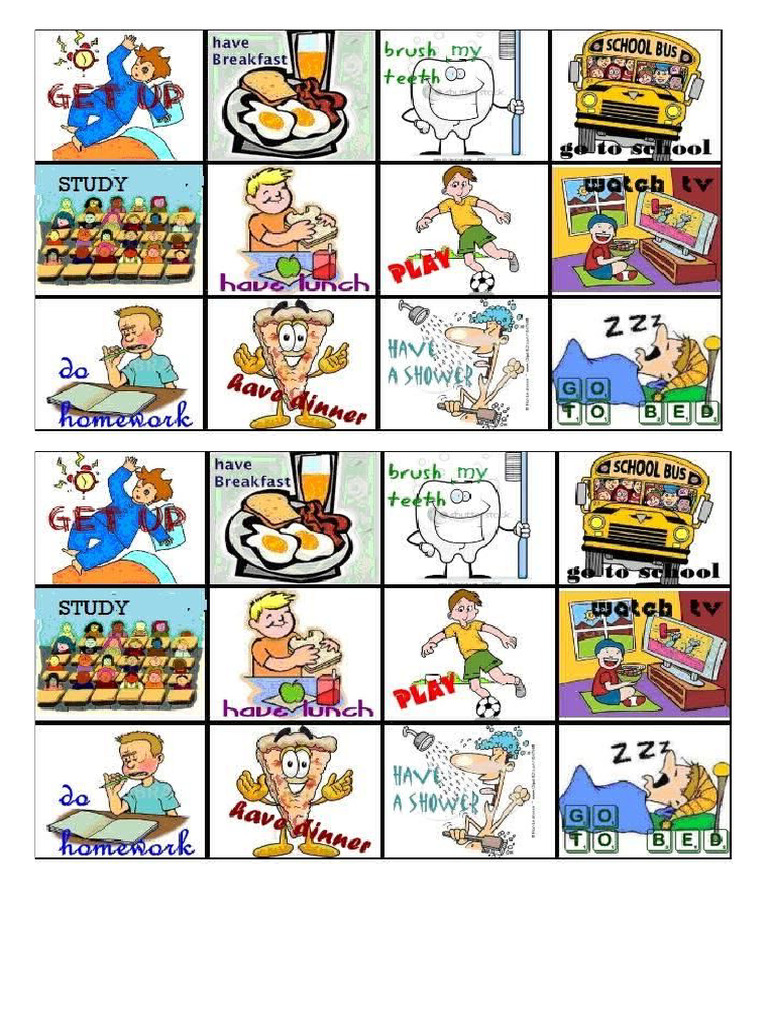 Daily Routine Pictures With Names | PDF | Finance & Money Management