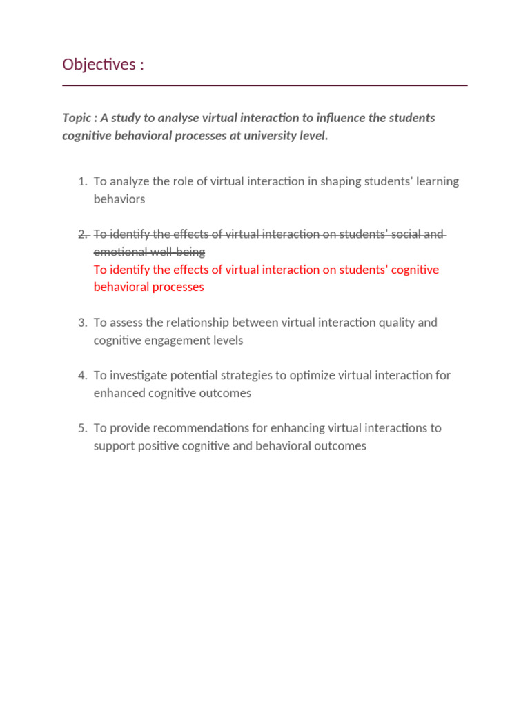 Objective of Thesis Work (1) Update | PDF | Career & Growth | Wellness