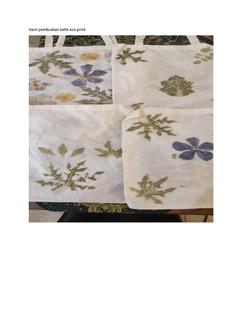 Hasil Pembuatan Batik Eco Print | PDF