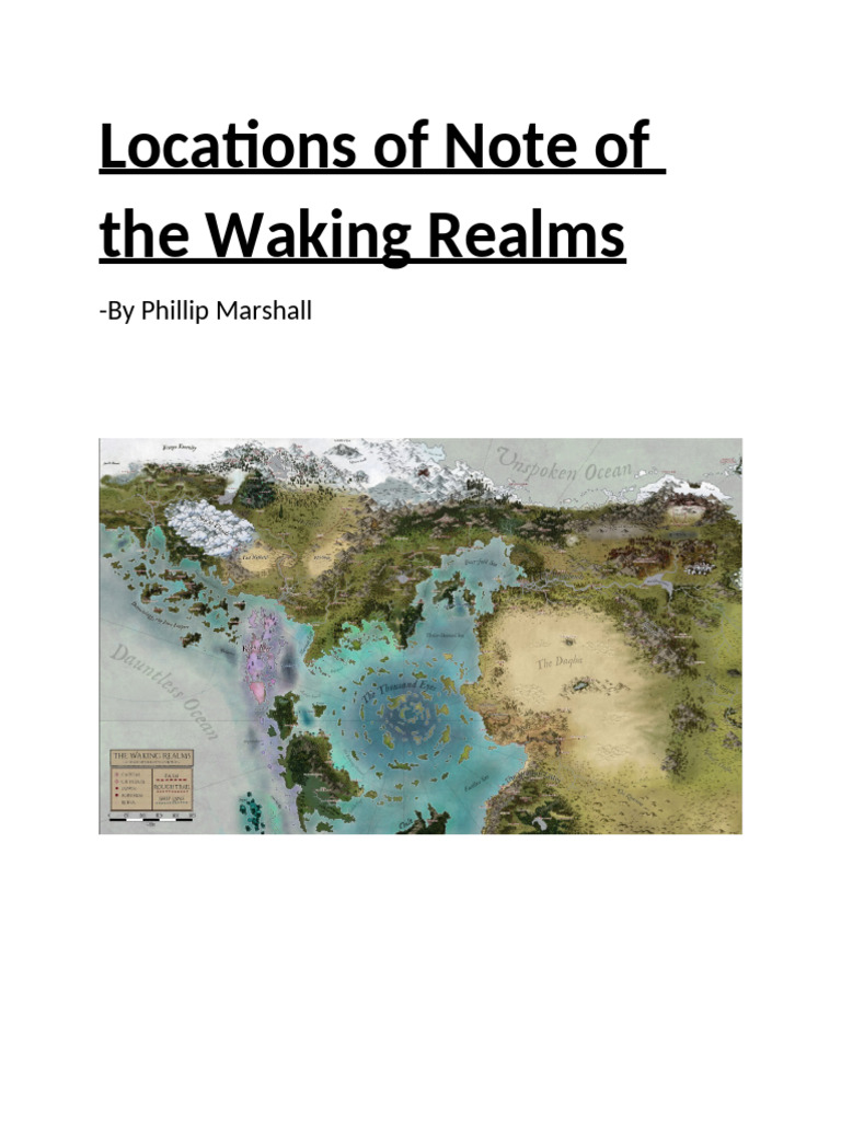 Locations of Note of The Waking Realms | PDF | Forgotten Realms | Desert