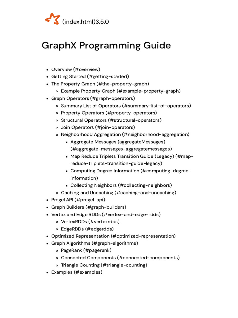 GraphX - Spark 3.5.0 Documentation | PDF | Vertex (Graph Theory) | Graph Theory