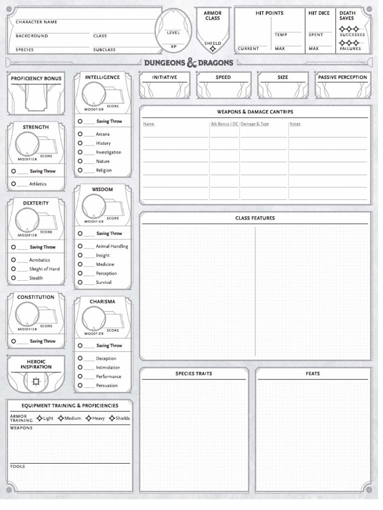 Character Sheet USE | PDF