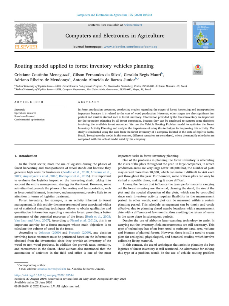 Routing Model Applied To Forest Inventory Vehicles Planning | PDF ...