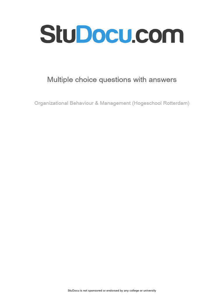 Multiple Choice Questions With Answers | PDF | Perception | Competitive ...