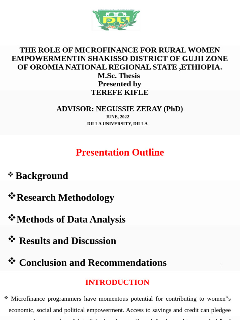 Power Point Presentation 2022 Terefe | PDF | Sampling (Statistics) | Microfinance