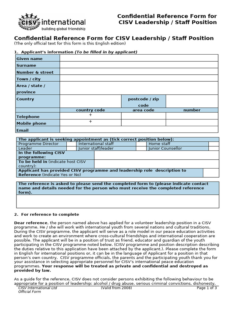 Reference Form | PDF | Social Psychology