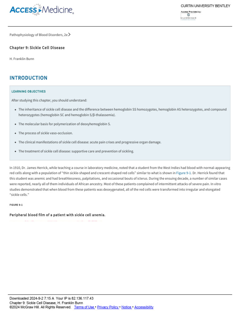 Chapter 9 Sickle Cell Disease Pdf Endothelium Red Blood Cell