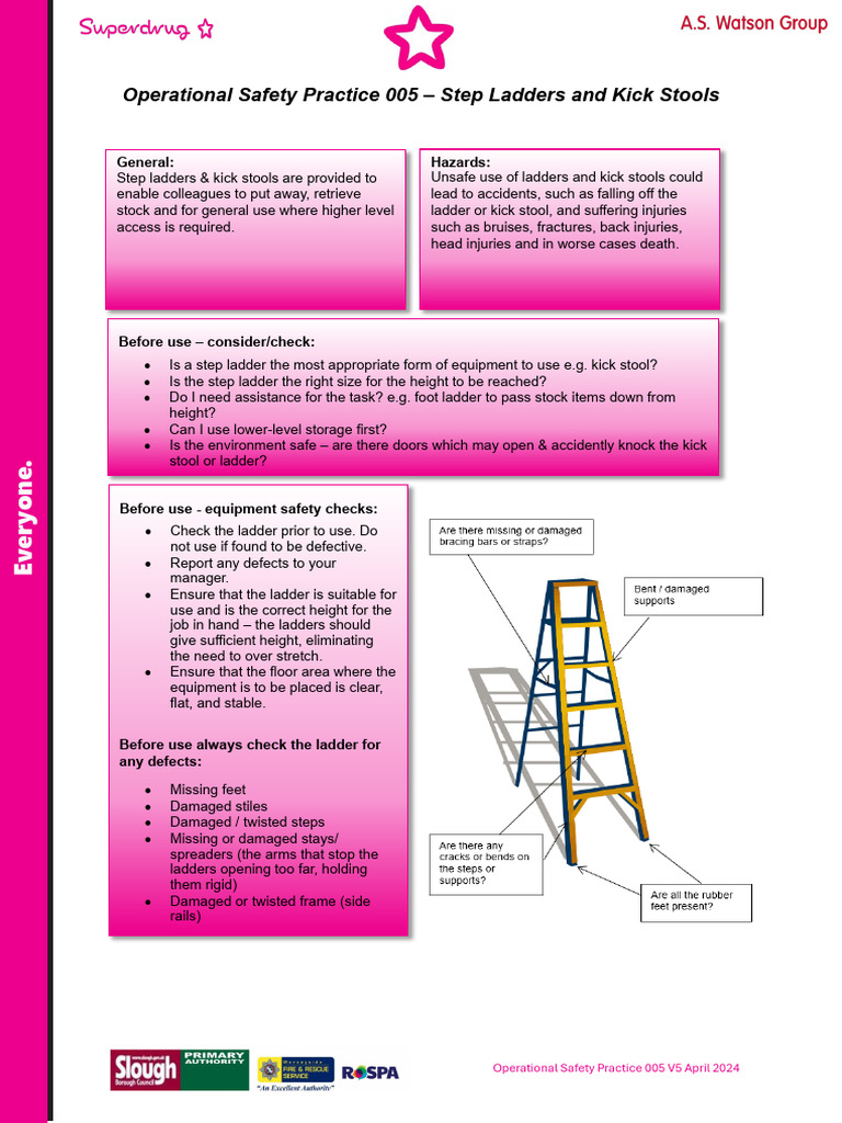 2024 OSP 005 Step Ladders and Kick Stools Vrs 5 April 2024 | PDF | Ladder