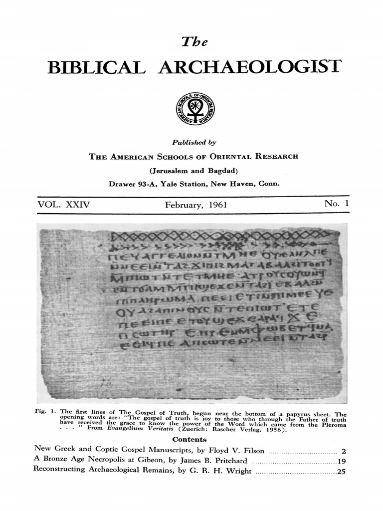 American Schools of Oriental Research The Biblical Archaeologist - Vol ...