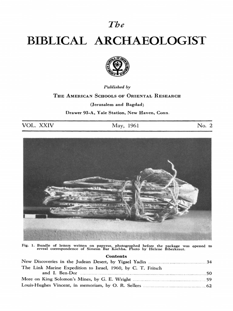 American Schools of Oriental Research The Biblical Archaeologist - Vol ...