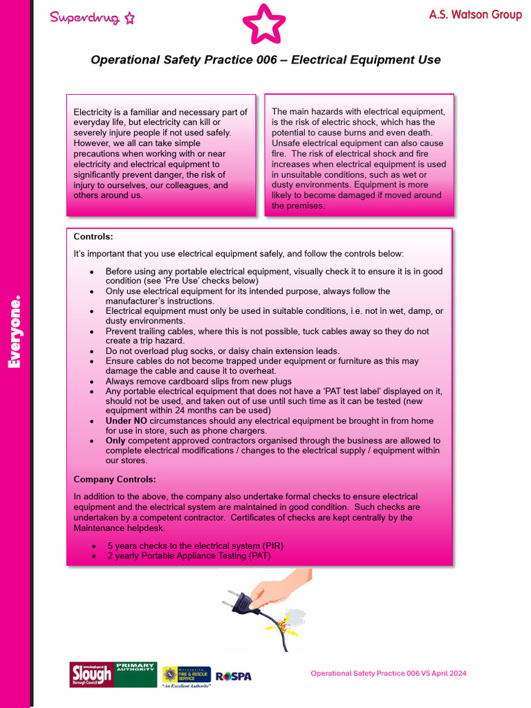 2024 OSP 006 Electrical Equipment Use Vrs 5 April 2024 | PDF ...