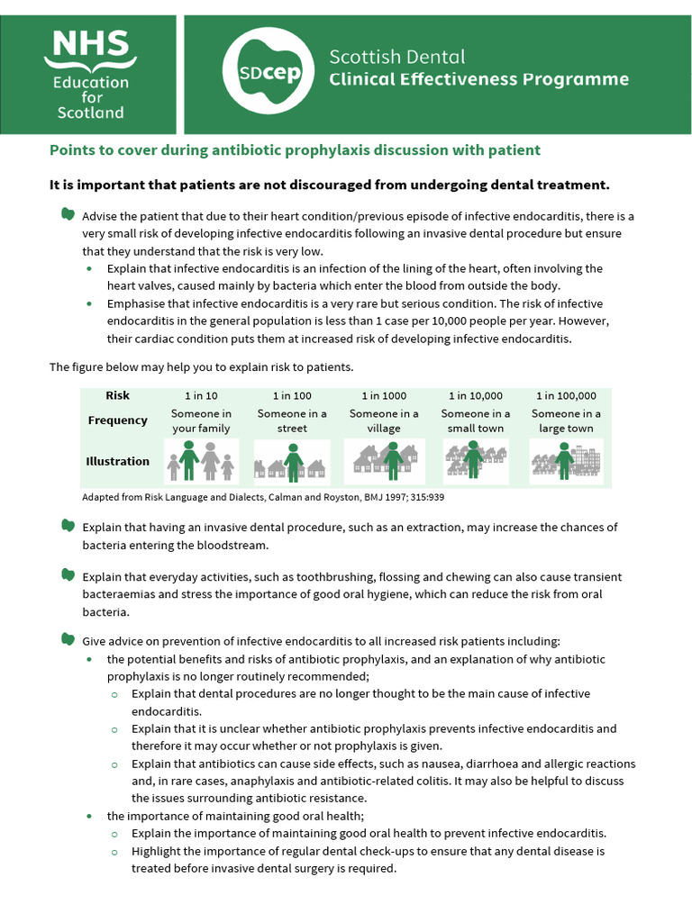 Sdcep Antibiotic Prophylaxis Patient Discussion Advice Points | PDF ...