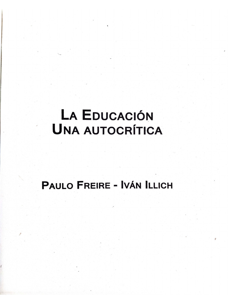 La Educación - Una Autocrítica | PDF