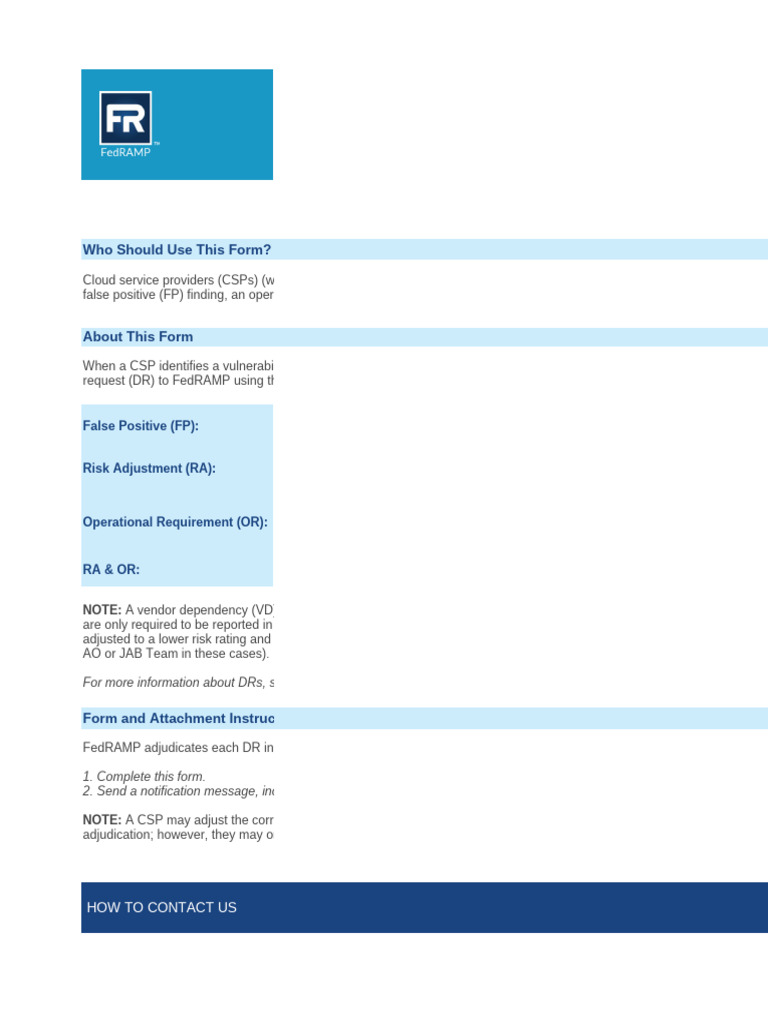 Fedramp Vulnerability Deviation Request Form Pdf Vulnerability Computing Computing