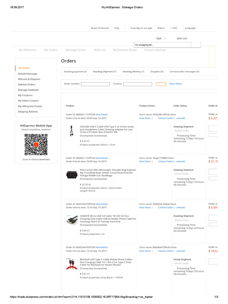 My AliExpress Manage Orders | PDF | Computing