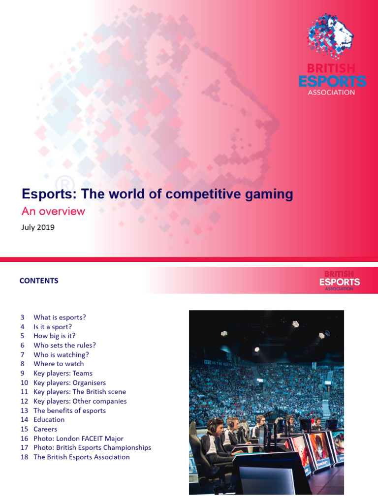 What Is Esports PDF JUL19 V4 | PDF | Sports | Gaming