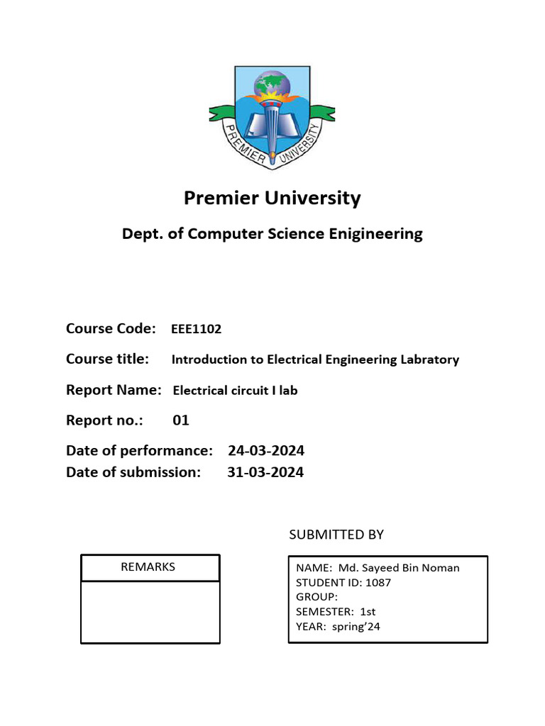 Final IEE Lab Report | PDF | Capacitor | Inductor