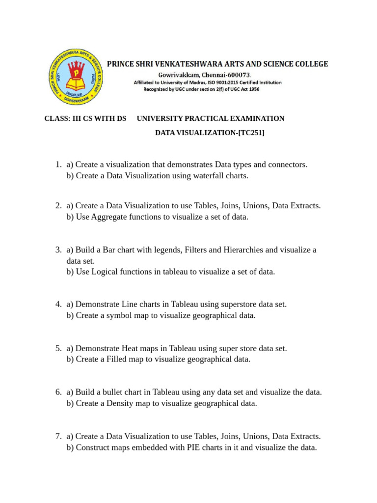 Data Visualization Exam Guide | PDF