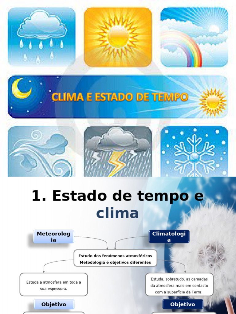 1 - Estado de Tempo e Clima. Elementos Clima 2018 | PDF | Clima | Nuvem