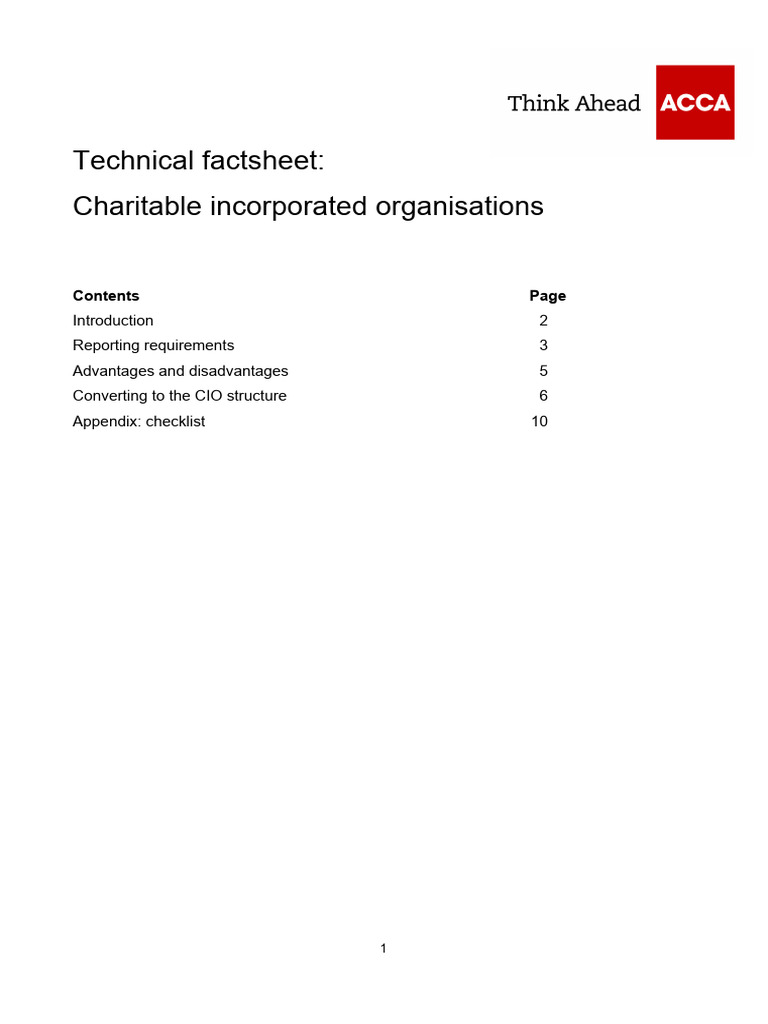 CIO Structure and Charity Reporting in Scotland | PDF | Charitable ...