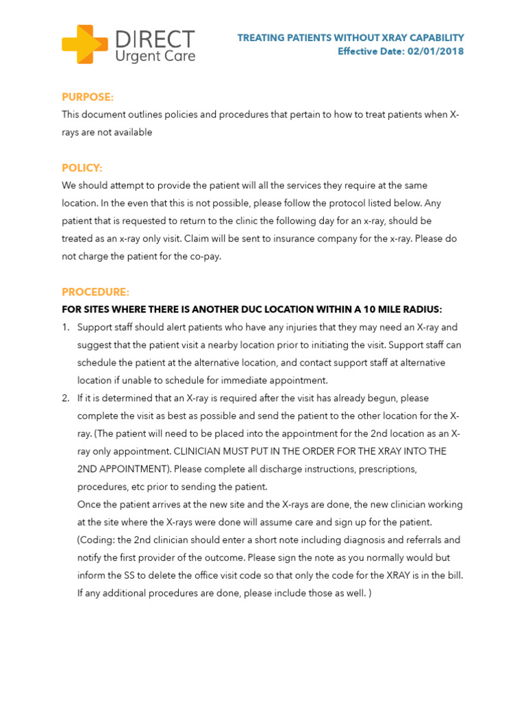 Protocol When Xray Is Not Available On Site | PDF | Medical Diagnosis ...
