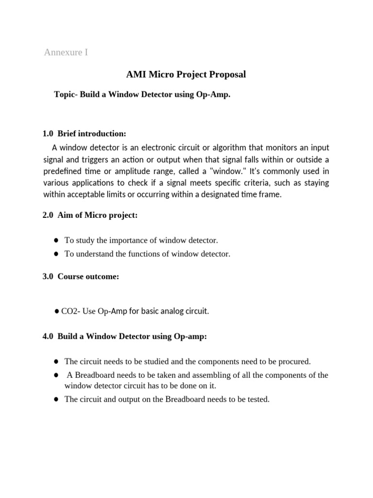 AMI Proposal | PDF | Detector (Radio) | Electronic Circuits
