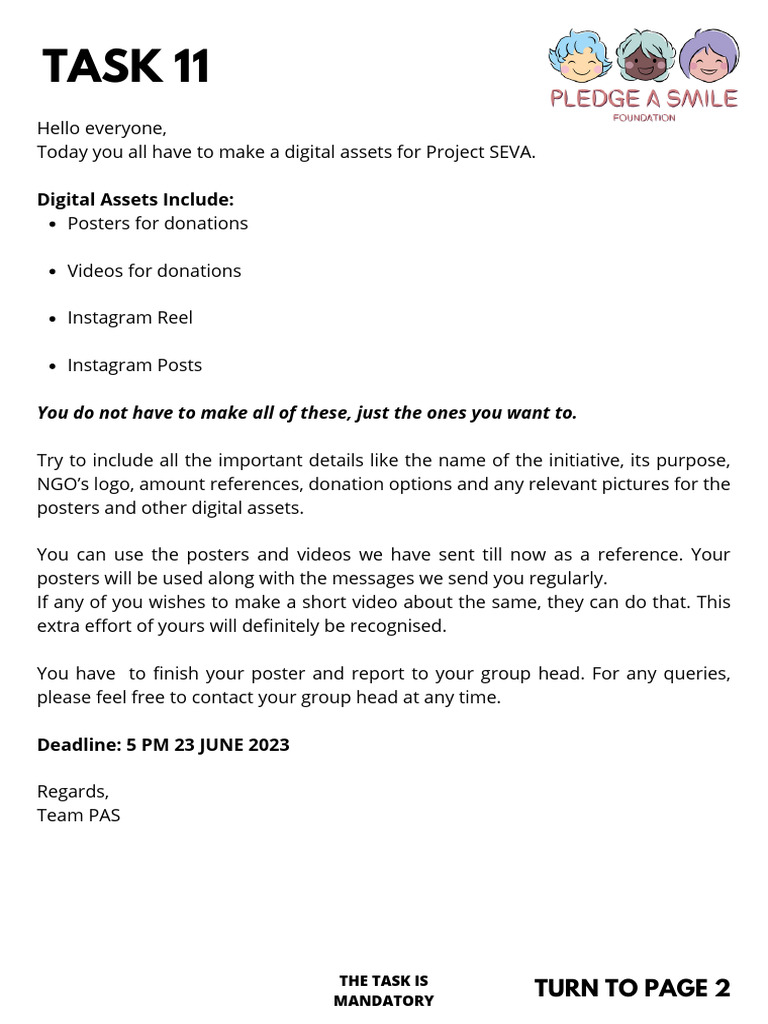 Project Seva - Task 11 | PDF