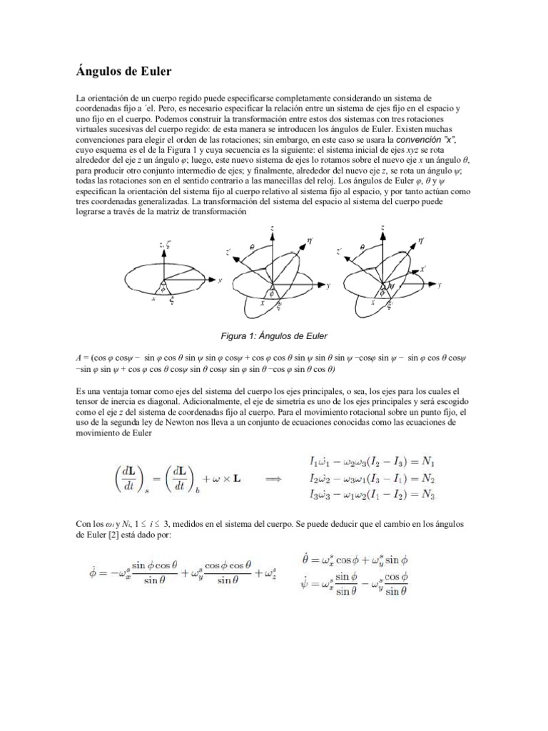 Ángulos de Euler | PDF | Rotación | Espacio
