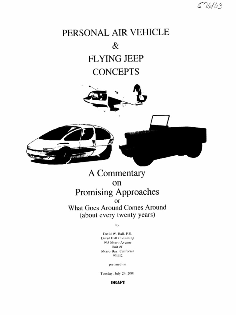 Personal Air Vehicle Concepts Overview | PDF | Aviation | Aircraft
