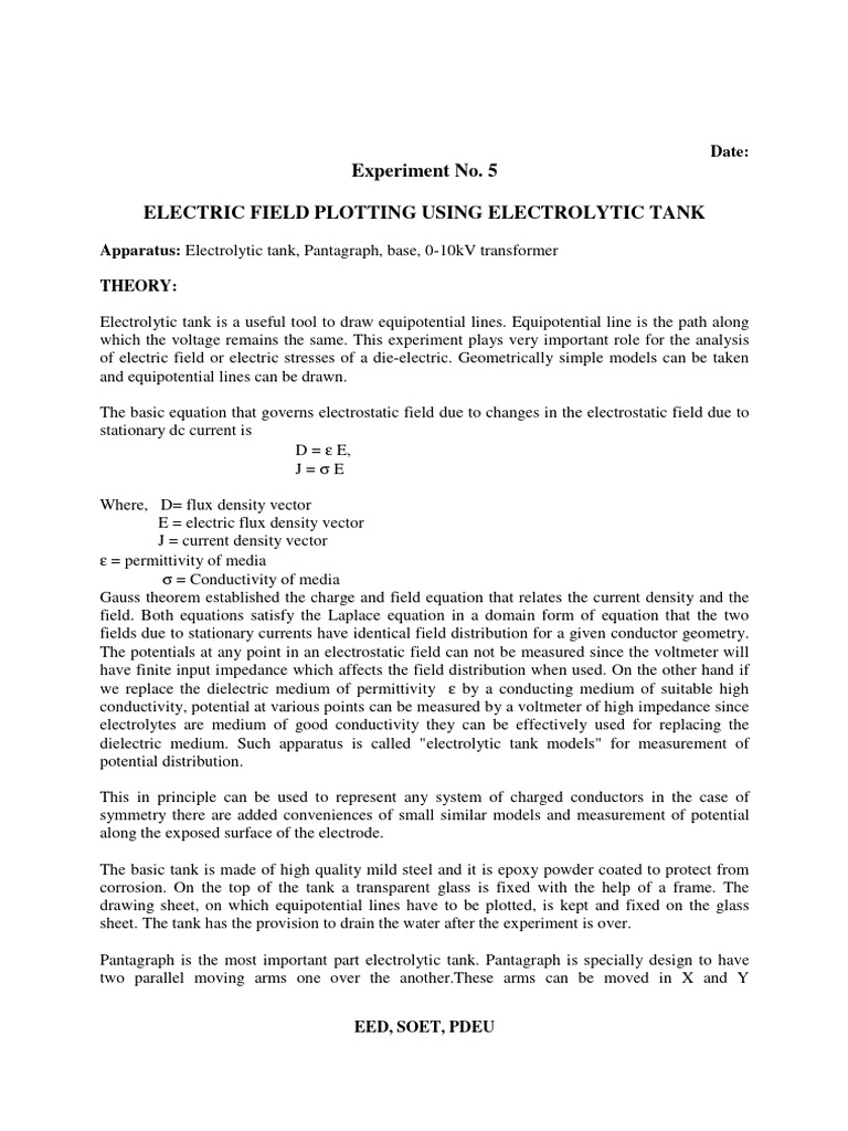 Exp-5 Electrical Field Plotting | PDF | Electrostatics | Electric Field